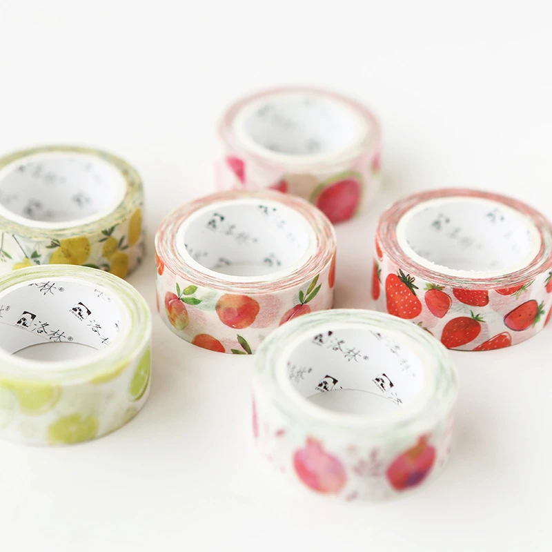 Decor Hand-painted Watercolor Fruit Washi Tape Set Lemon Peach ...