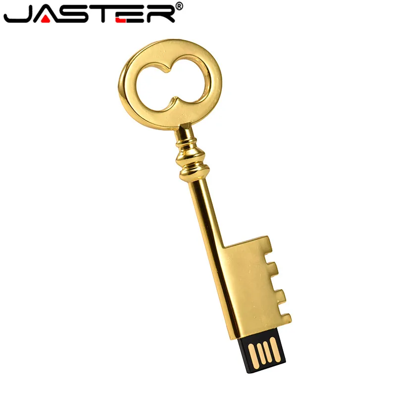 Jaster Creative Gold Key Usb 2.0 Usb Flash Drive Pendrive 4gb 8gb 16gb ...