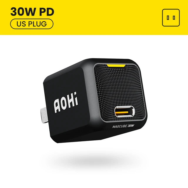 AOHI Magcube GaN Pro Charger 30W USB C Charger Type C Quick Charger Adapter Fast Charging for ...