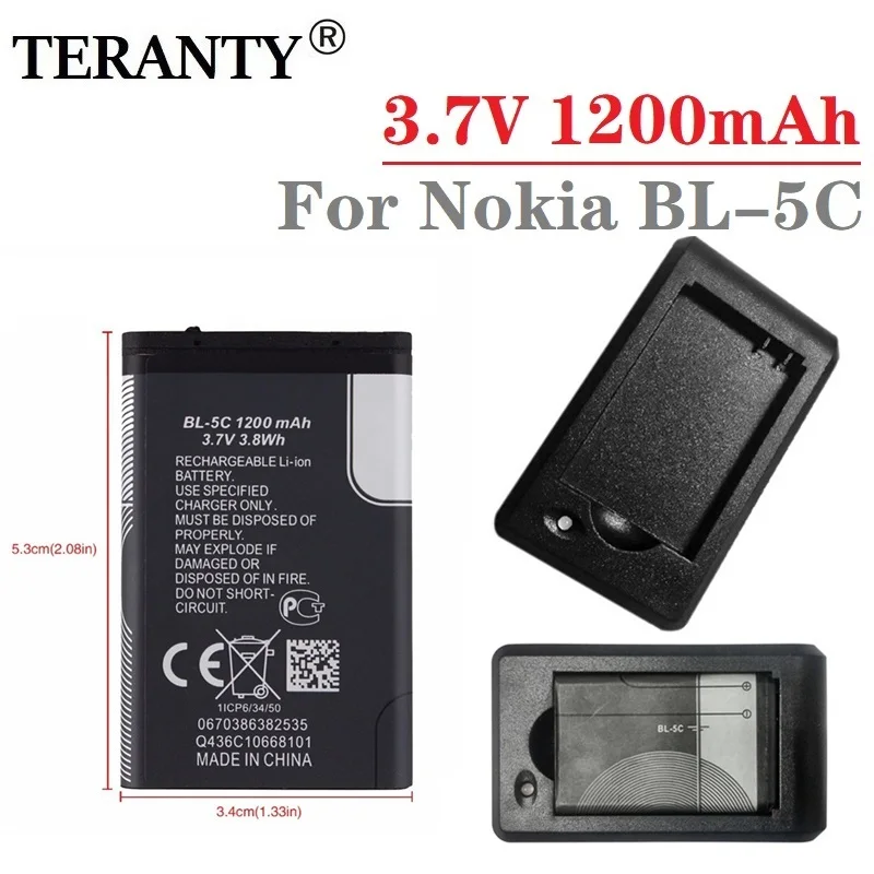 BL5C BL 5C 3.7V 1200mAh Li ion Bateria De Lítio Para Nokia 6267 6270 6330 6555 6600 6620 6630 ...