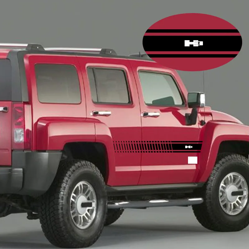 HUMMER 2-2pcs stripes vinyl decals stickers logo high quality Car Parts ...