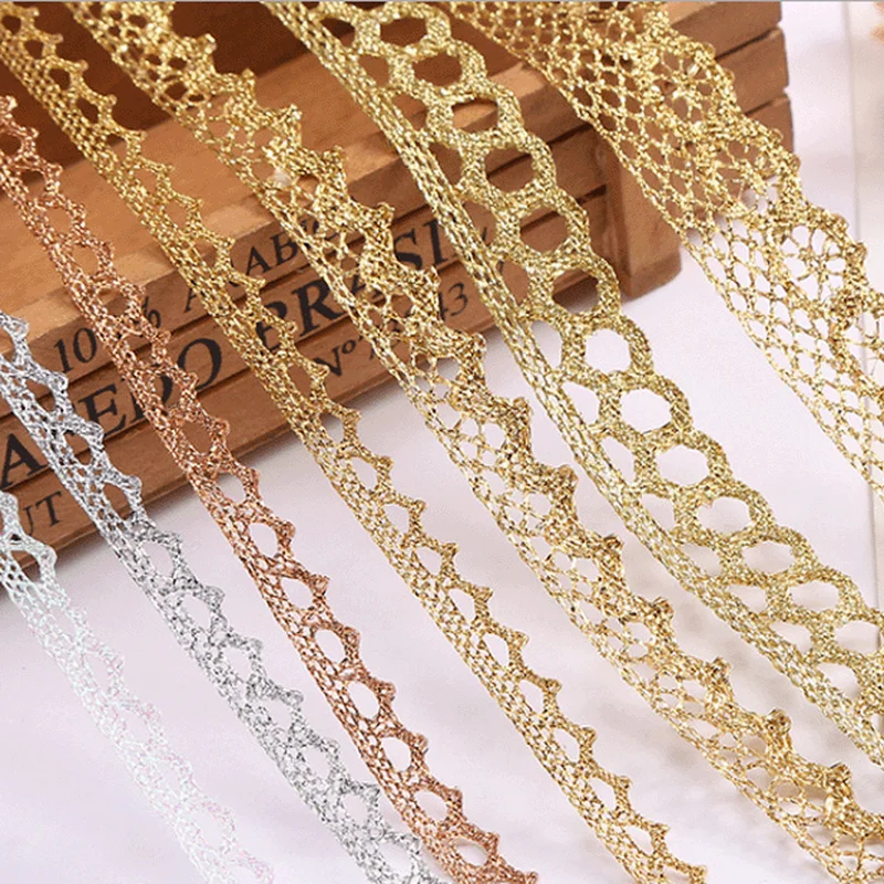 5-Yards-Variety-of-Gold-and-Silver-Thread-Doggy-Tooth-Lace-Unilateral ...