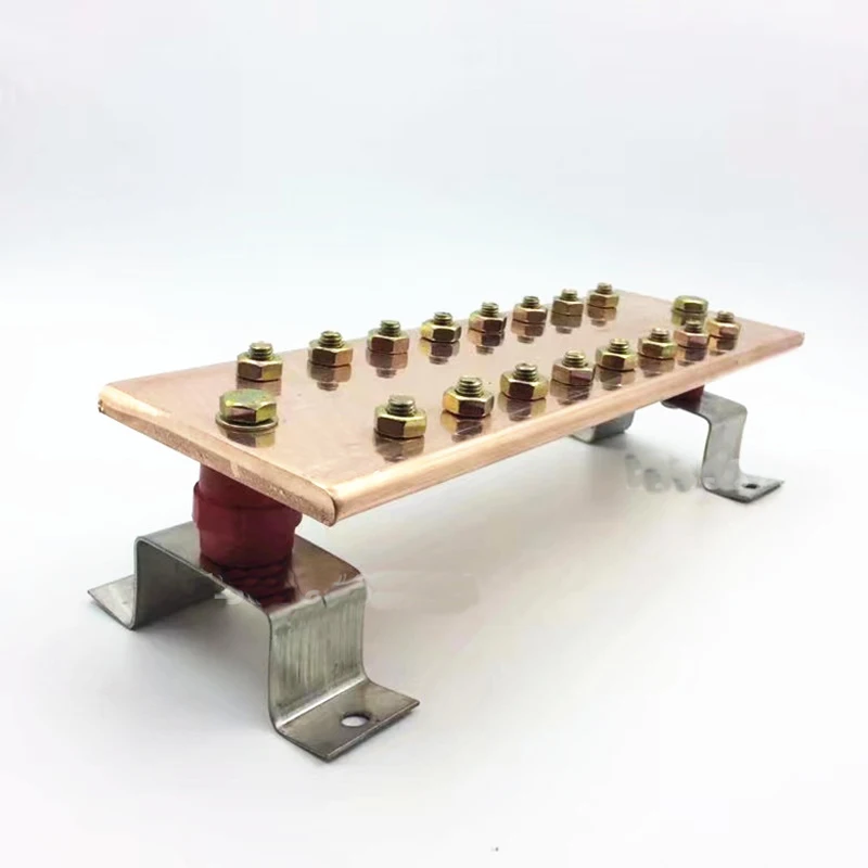 4*60*300 T2 Red Copper Grounding Busbar Equipotential Terminal Copper ...