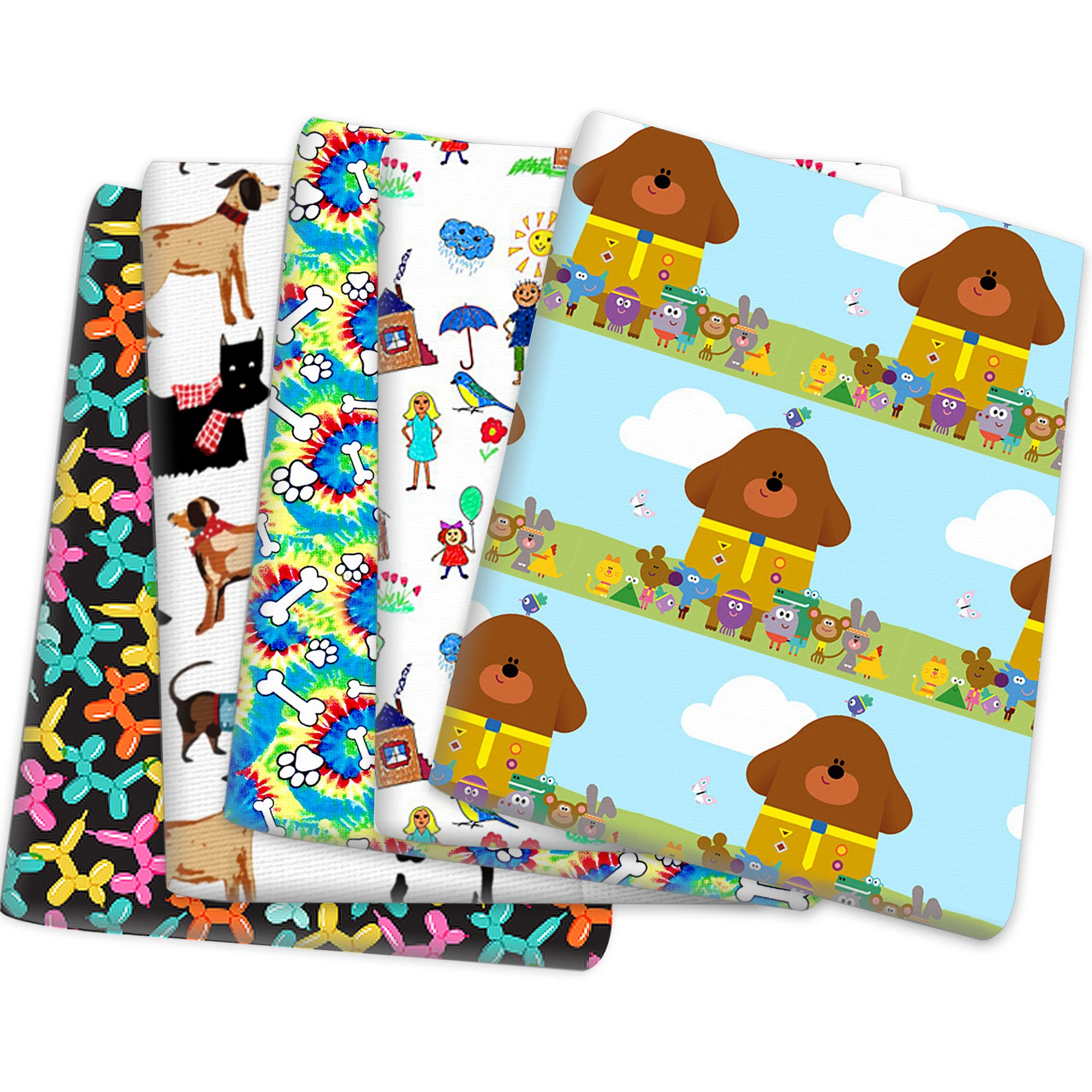Dog Cartoons Footprint Polyester Cotton Material Fabric Patchwork ...