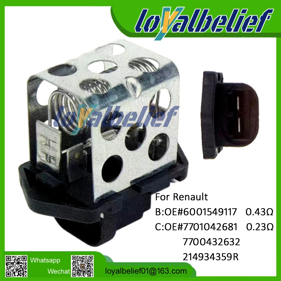 Brand New Auto Heater Blower Control Resistor For Renault 6001549117 ...