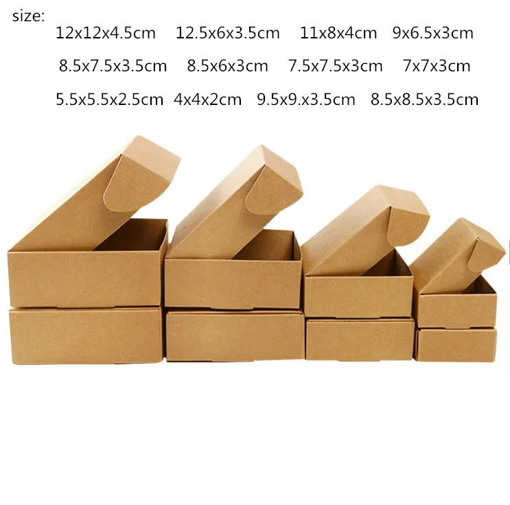 Natural Kraft paper gift packaging box,small craft box folding paper ...