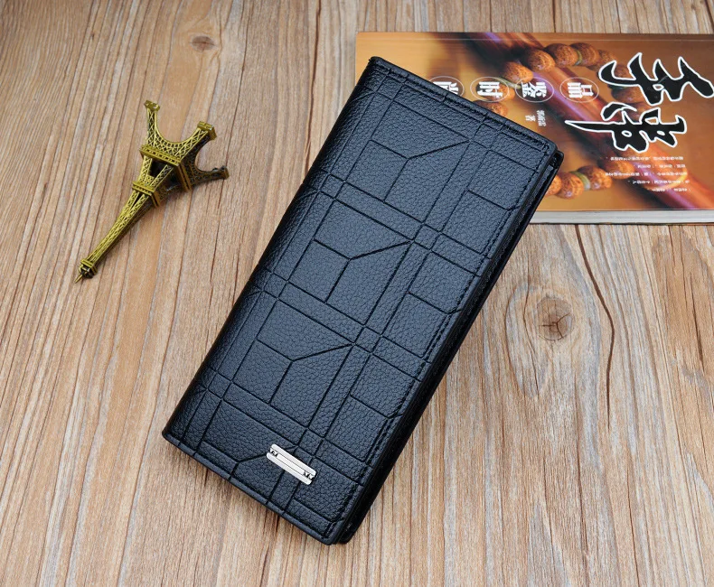 New Men's Wallets Men's Long Wallets Fashion Embossed Vertical Open ...