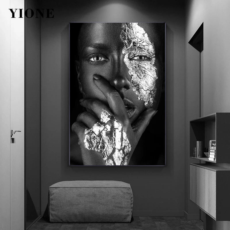 Dark Skin Girl Sexy How This Silver Foil Canvas Art Transforms Spaces And Celebrates Authentic