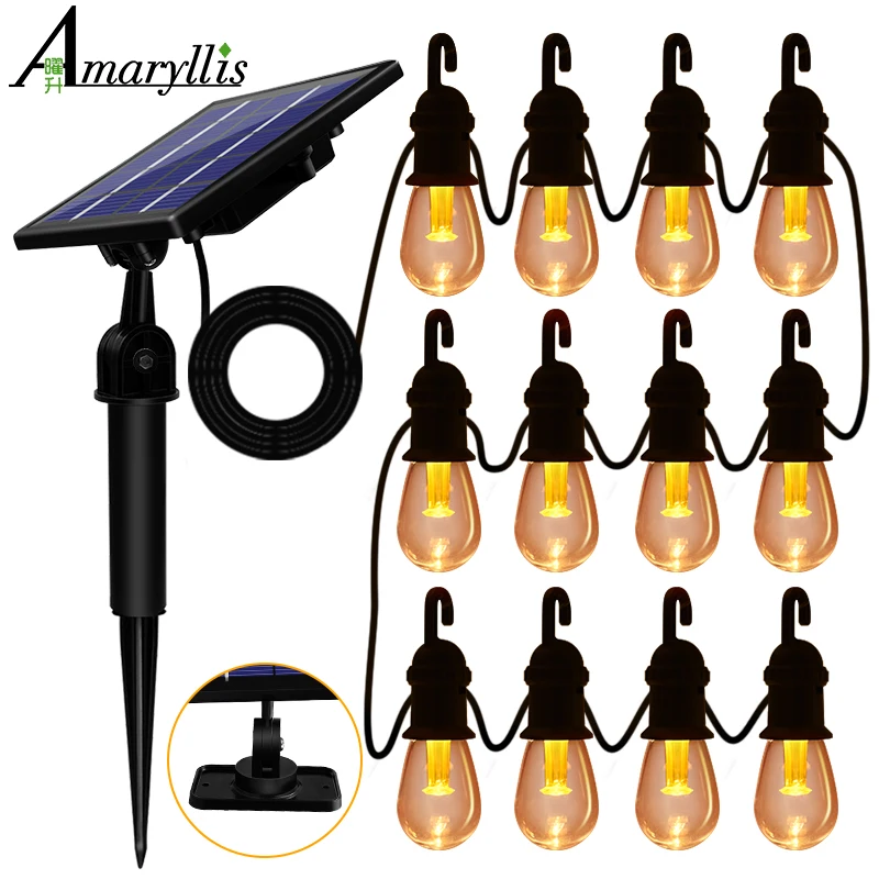 12-Bulbs-Solar-Light-String-Waterproof-Edison-48FT-Solar-Bulb-Lights ...