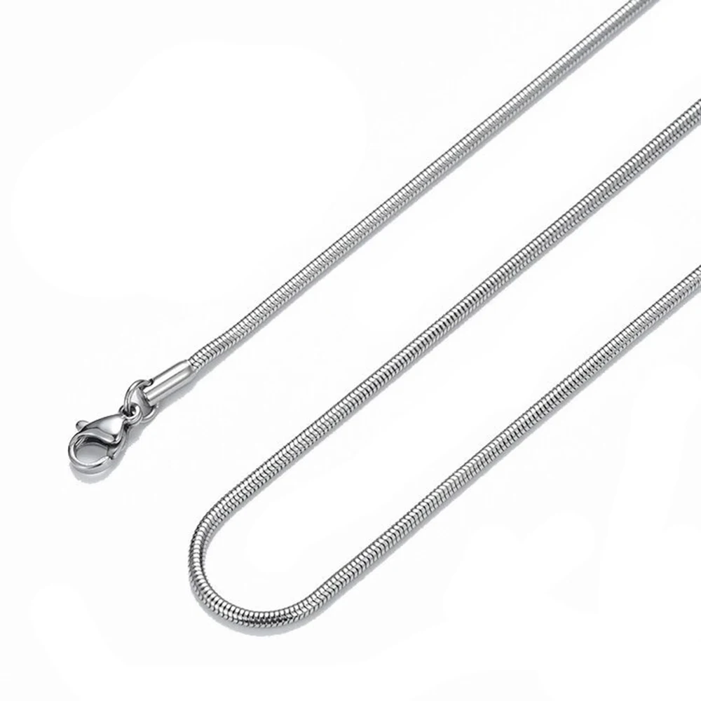1 piece 1.5mm 60cm Stainless steel Round Snake Chain Pendant Necklace ...