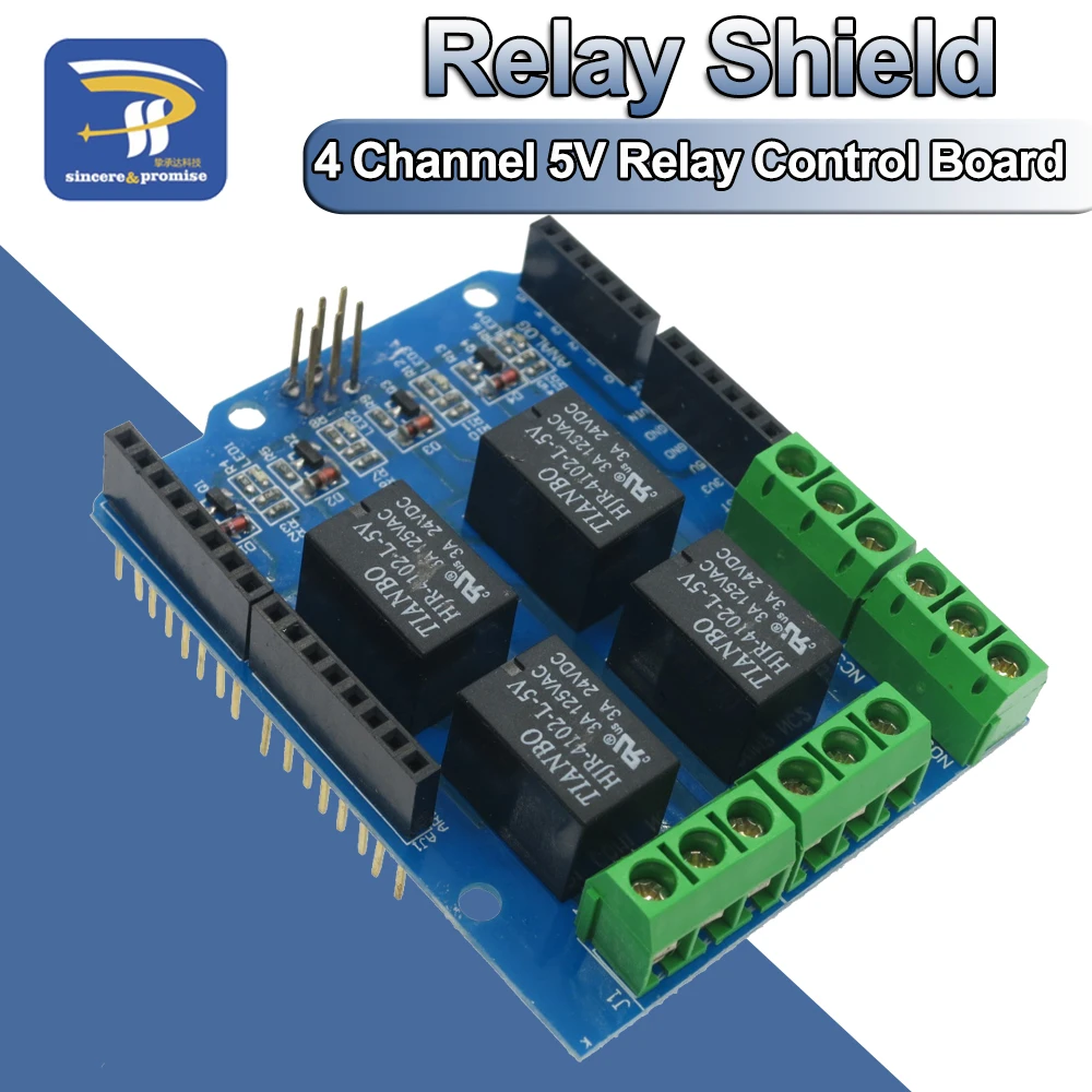 4 Channel 5v Relay Shield Module, Four Channel Relay Control Expansion ...