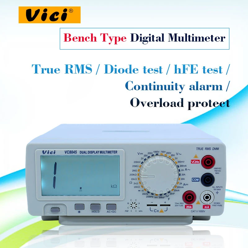 HIgh precison Digital Multimeter Bench Top 4 1/2 True RMS DCV/ACV/DCA ...