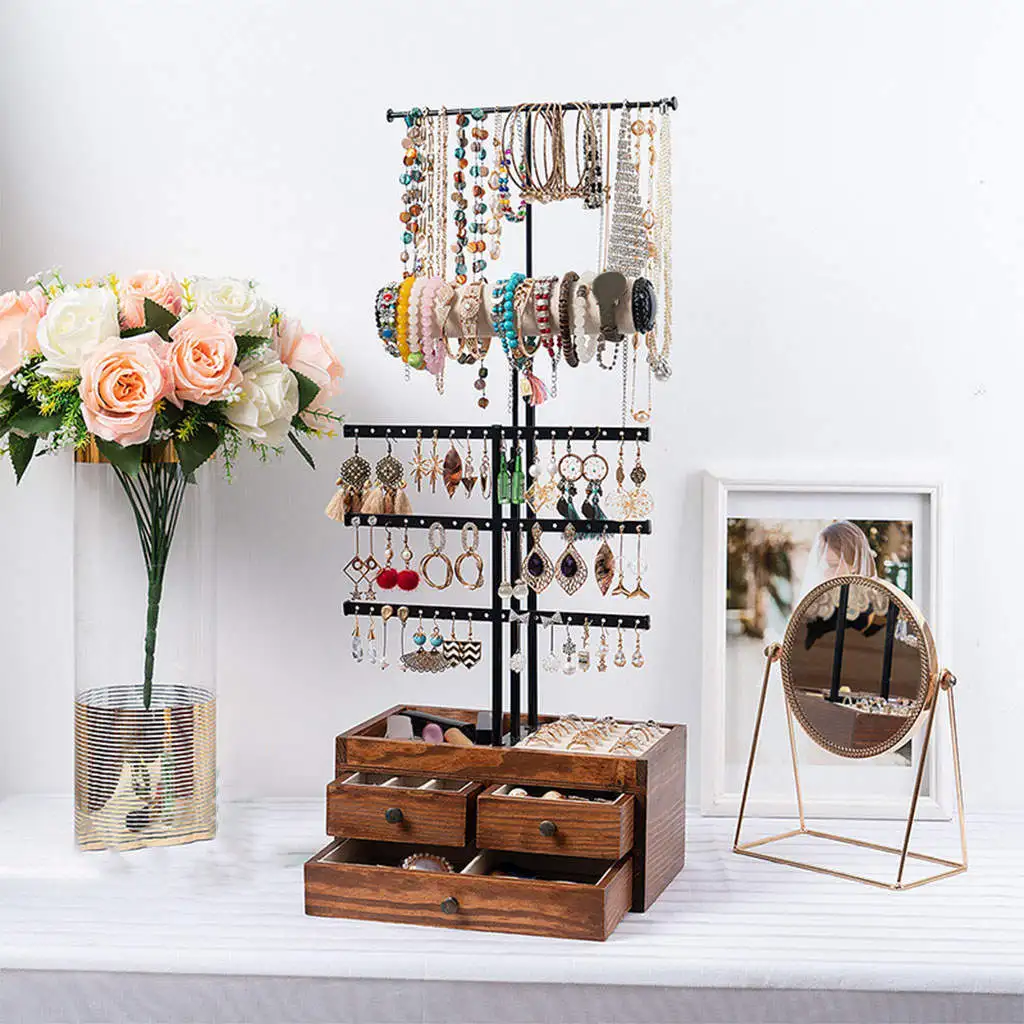 Earring-Organizer-Jewelry-Display-Rack-Stand-Jewelry-Tree-Storage-Box ...