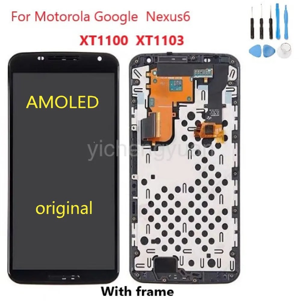 Pantalla LCD AMOLED Original para Moto, montaje de digitalizador táctil con marco para Google ...