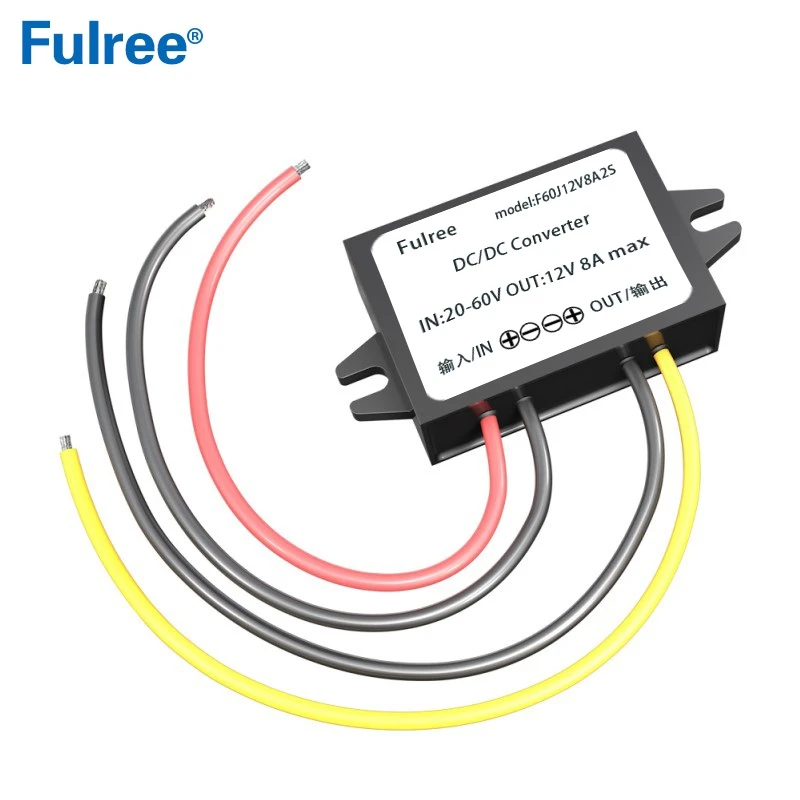 Ip68 Waterproof 60v 48v 36v 24v Dc Step Down To 12v Dc 1a 3a 5a 8a Golf Cart Car Buck Cctv Dvr ...