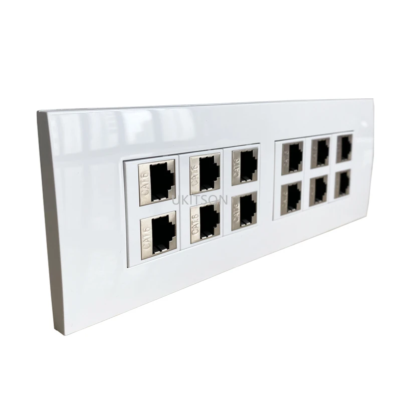 Shop Generic 12 Sockets Shield Cat6 Rj45 Wall Panel Connector Female To ...