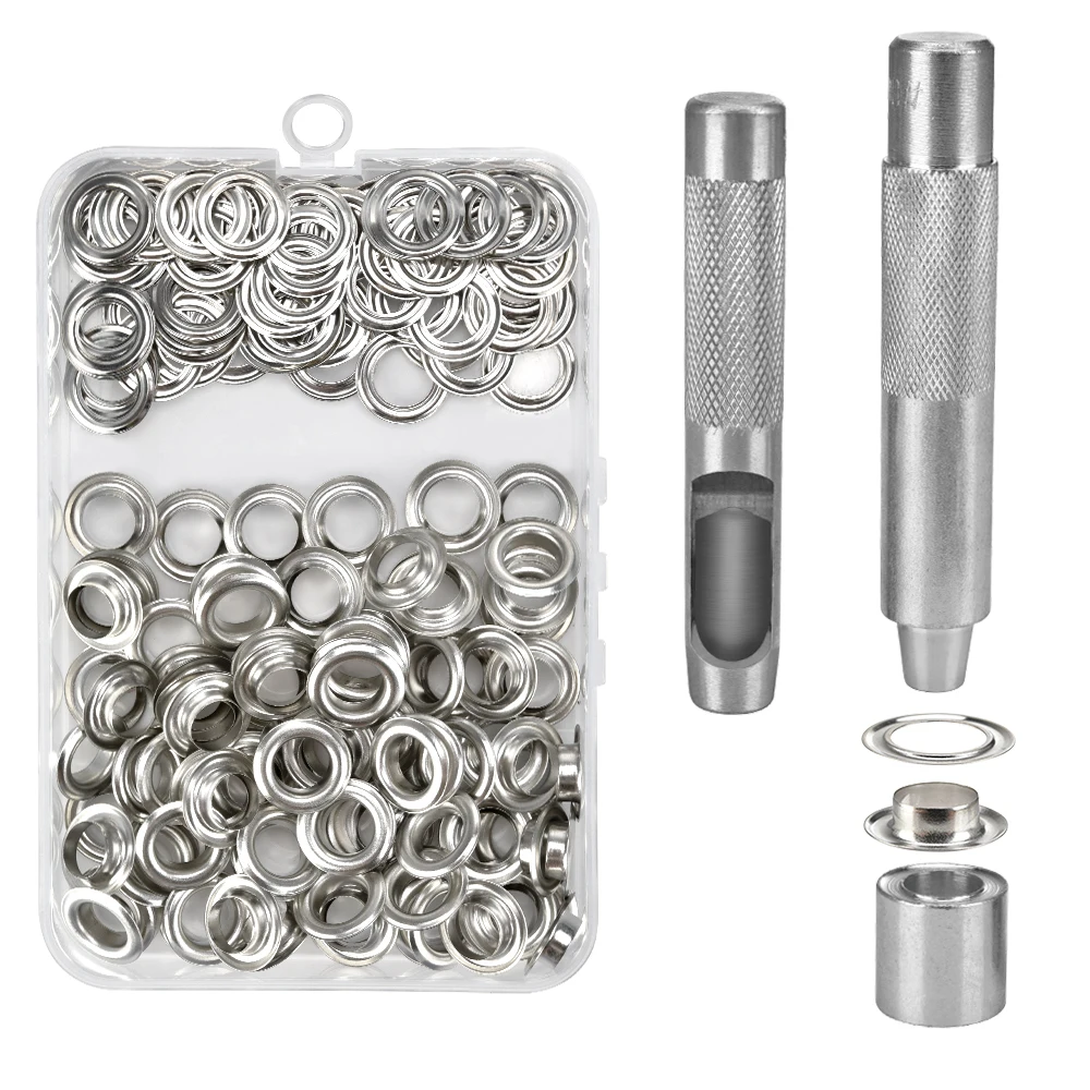 Grommet-Kit-Eyelet-Setter-100-Sets-Grommets-Eyelets-12mm-with-Washers ...