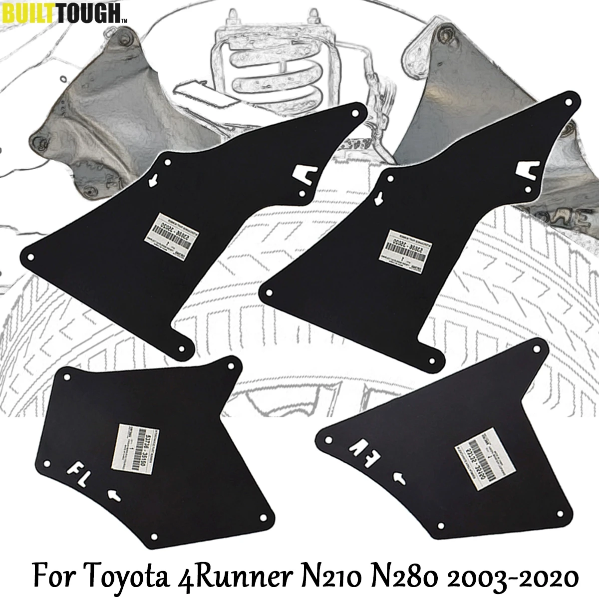 For Toyota 4Runner 03-20 Mud Flaps Splash Guards Mudflaps Fender Liners ...
