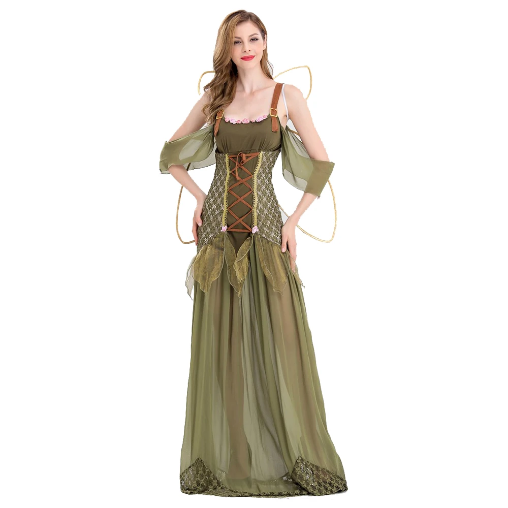 S-XL-Adult-Women-Angel-Elf-Flower-Fairy-Tinker-Bell-Costume-Halloween ...