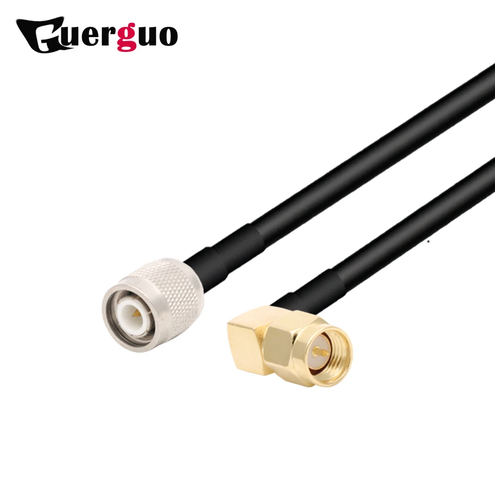 2PCS TNC Male to SMA Male Right Angle Plug RF Adapter RG58 Coaxial Cable Pigtail RG58 Extension ...