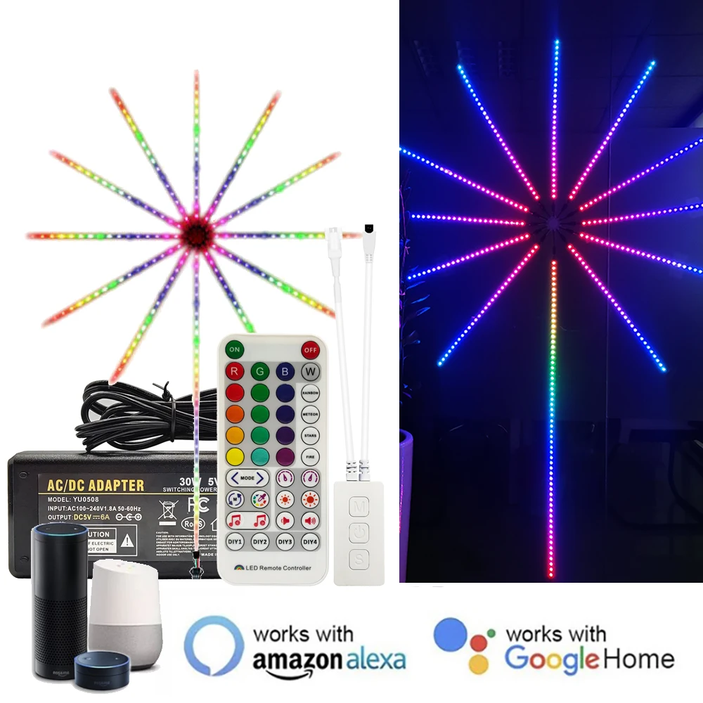 DC5V-WS2812B-Fireworks-Light-Wifi-Music-Controller-Compatible-Alexa ...