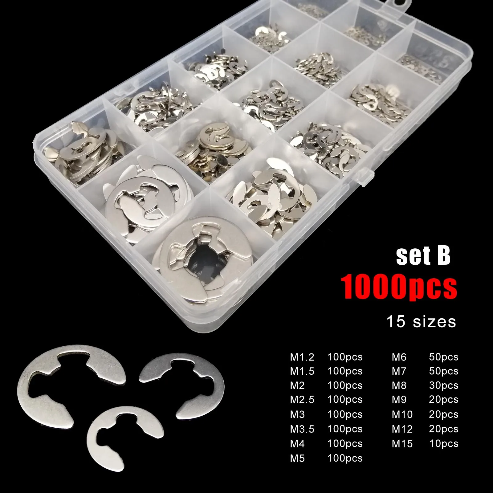 580/1000 pces m1.2 m1.5 m2 m3 m4 m5 m6 m8 m10 m12 m15 304 eixo de aço ...