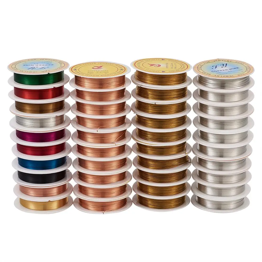 10rolls/group Mix Color Copper Jewelry Wire 0.2mm 0.3mm 0.4mm 0.5mm 0 ...