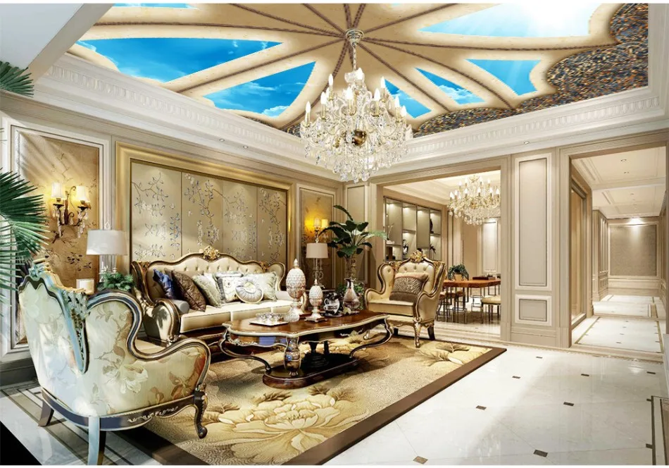 Roman Architecture 3D Sky Ceiling wallpaper for walls 3 d for living ...