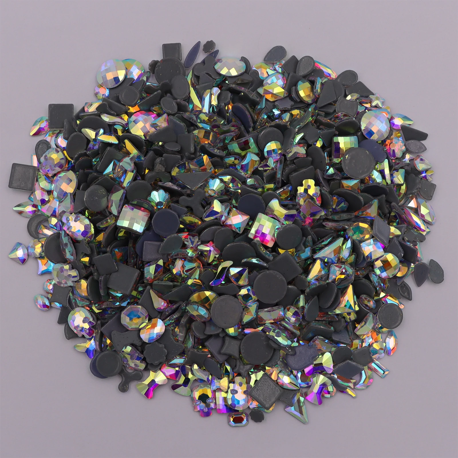 Multiple-Shapes-Glass-Crystal-AB-Hotfix-Rhinestones-Flatback-White-AB ...