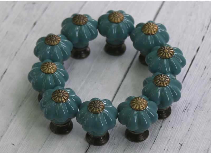10PCS Vintage Ceramic Knobs and Handles Door Cupboard Drawer Small Pull ...