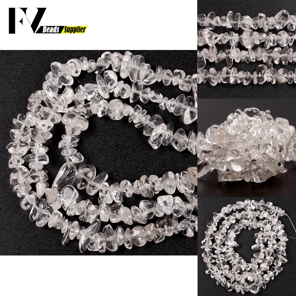 Natural Stone 5-8mm Irregular White Clear Quartzs Chip Beads For ...