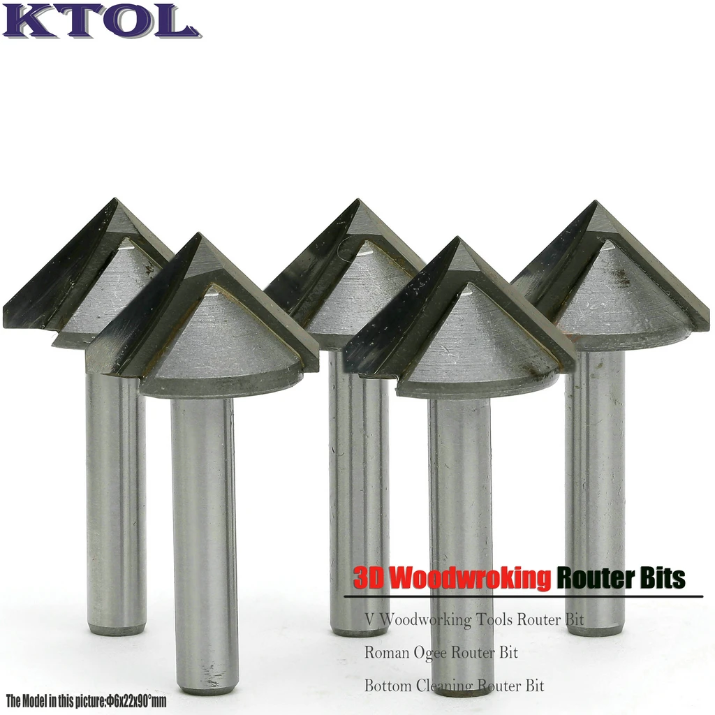6*22mm 90 Degree V Groove Router Bits Woodworking Tools End Mills ...