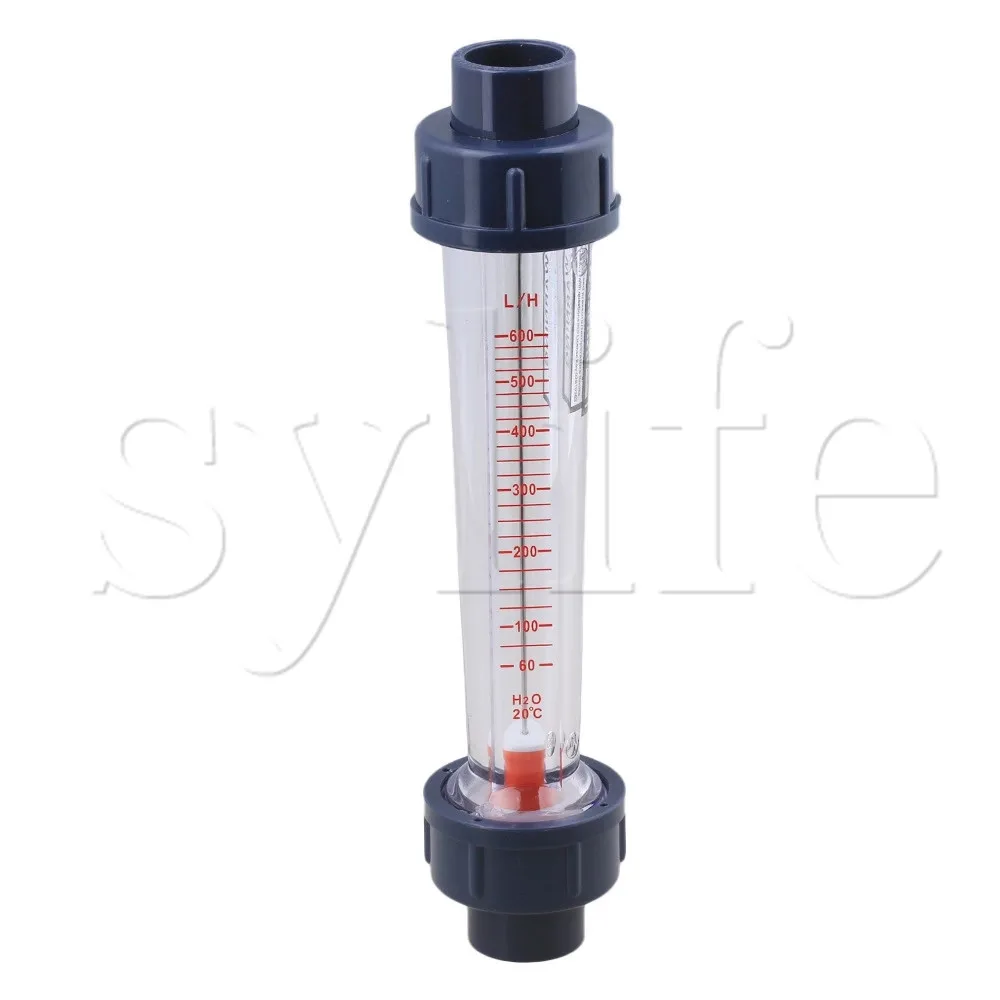 60 600L/H Plastic Tube Liquid Water Rotameter LZS 15 Flow Meter 26MM ...