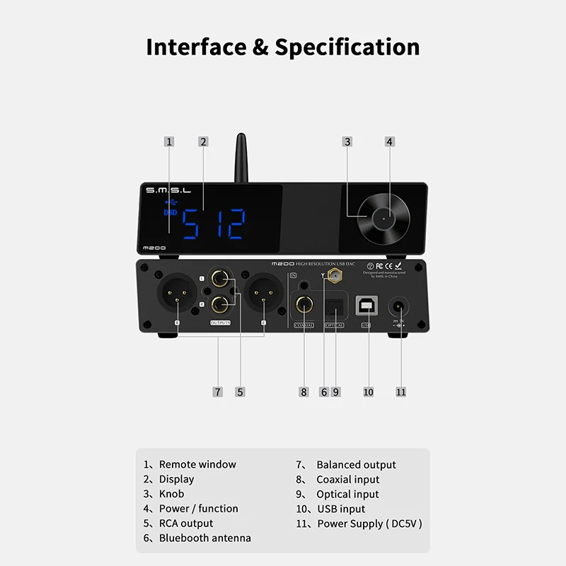 SMSL M200 USB DAC Decoder