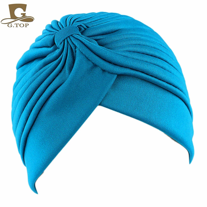 New Knotted Ruffle Turban Ladies Soft Headscarf Casual Streetwear ...