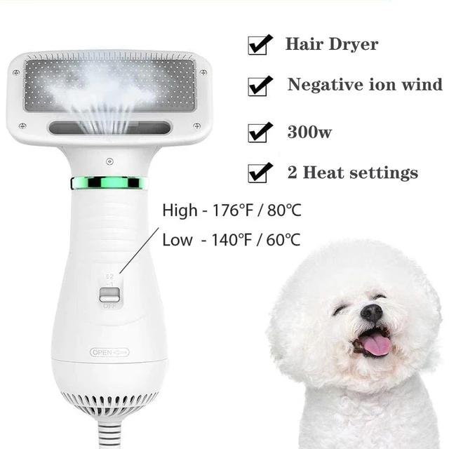2-In-1 Pet Dog Blower Hair Dryer Comb Grooming Blower Smart Adjustable ...