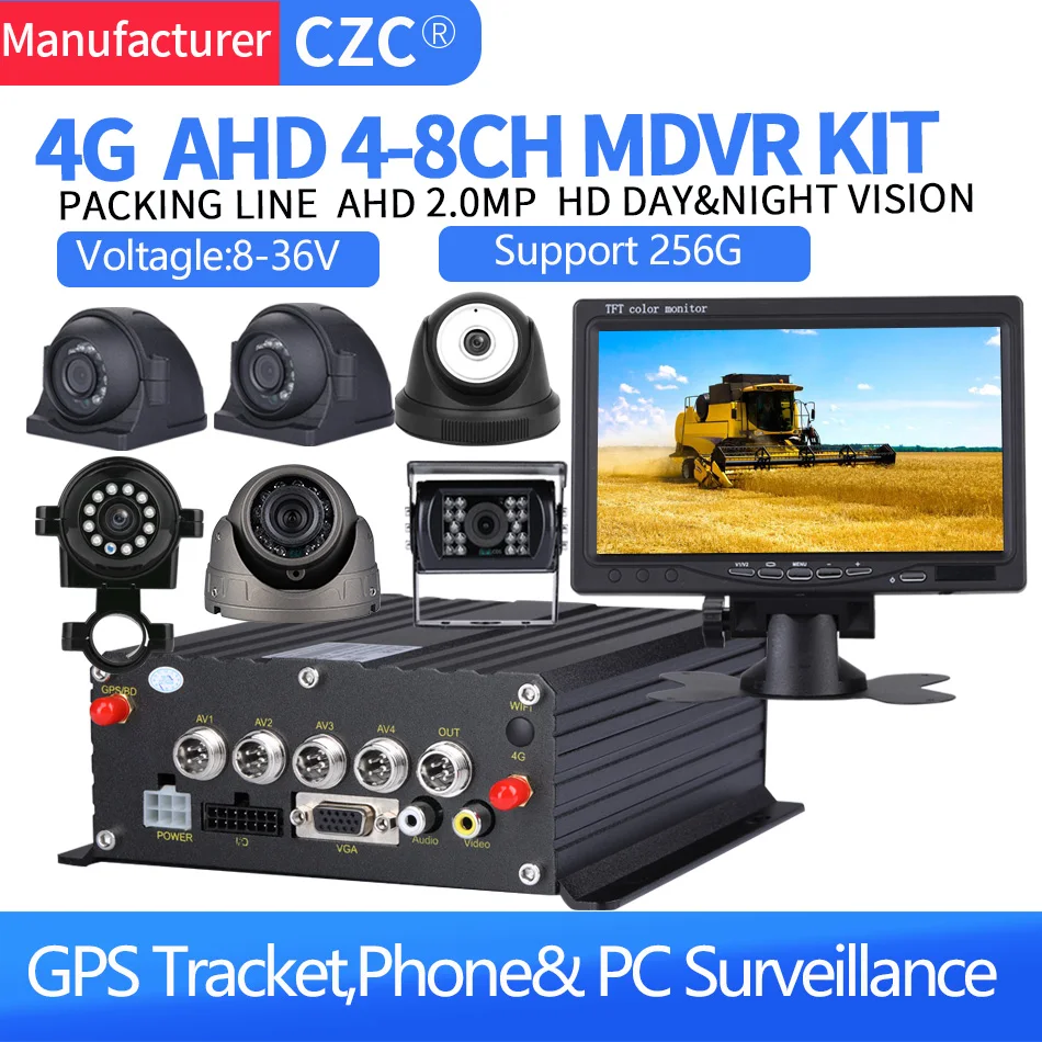 4CH 1080P FHD SD MDVR Kit Car CCTV System Support 360 AVM, 55% OFF