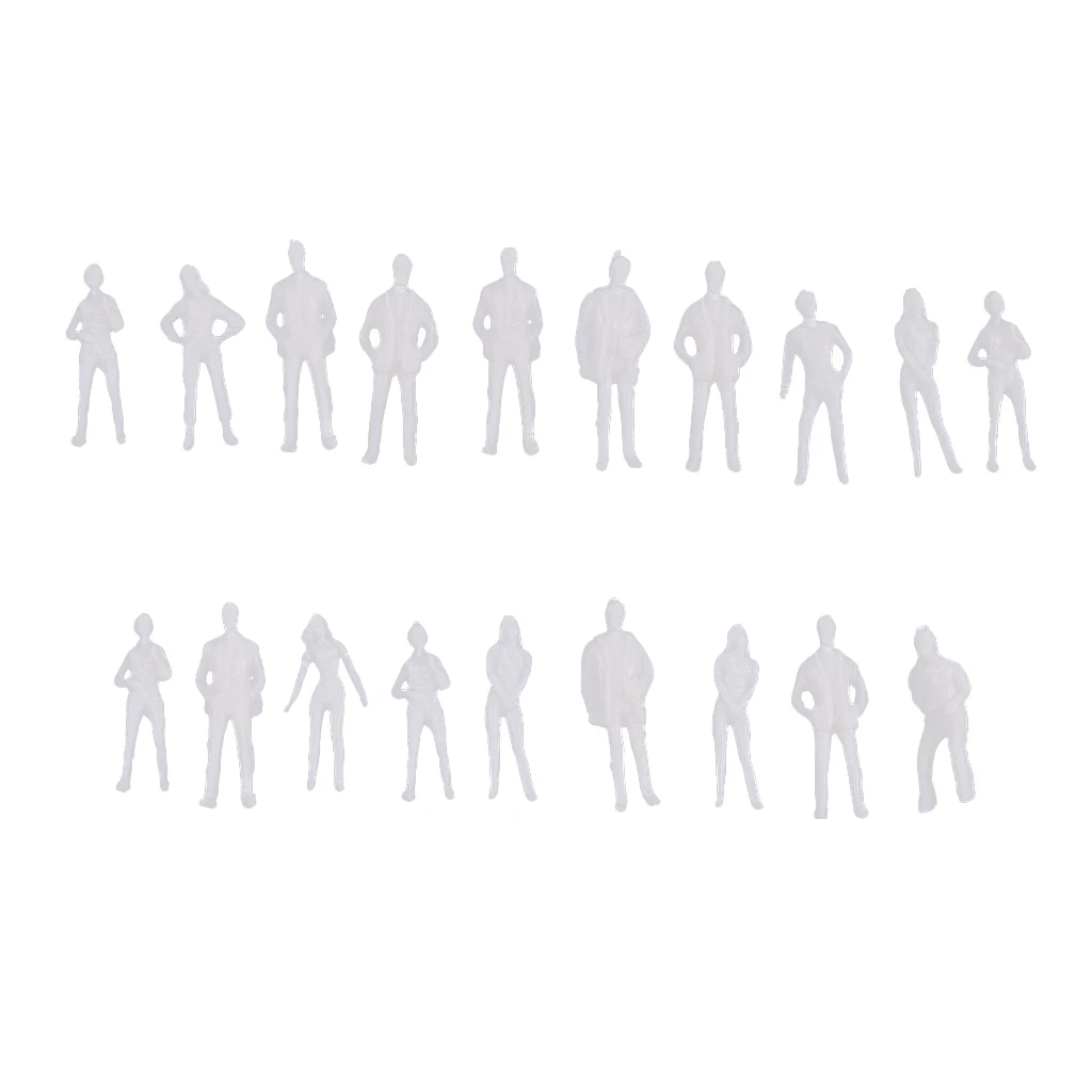 20Pc-lot-1-75-Scale-Model-Miniature-White-Figure-Architectural-Model ...