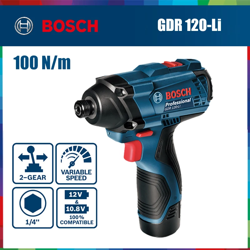 Bosch Gdr 120-li 12v Electric Drill Rechargeable Screwdriver Impact ...