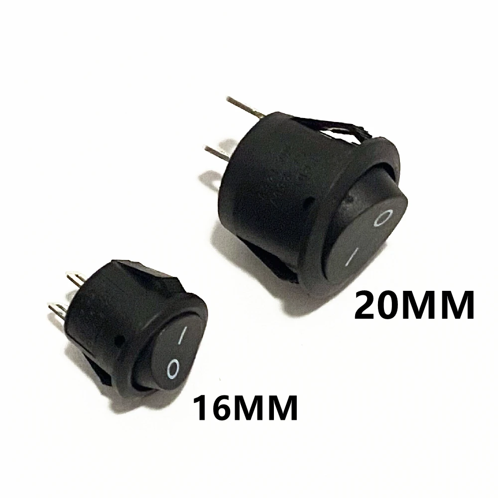 5pcs/10pcs 16mm Diameter Small Round Boat Rocker Switches Black Mini ...