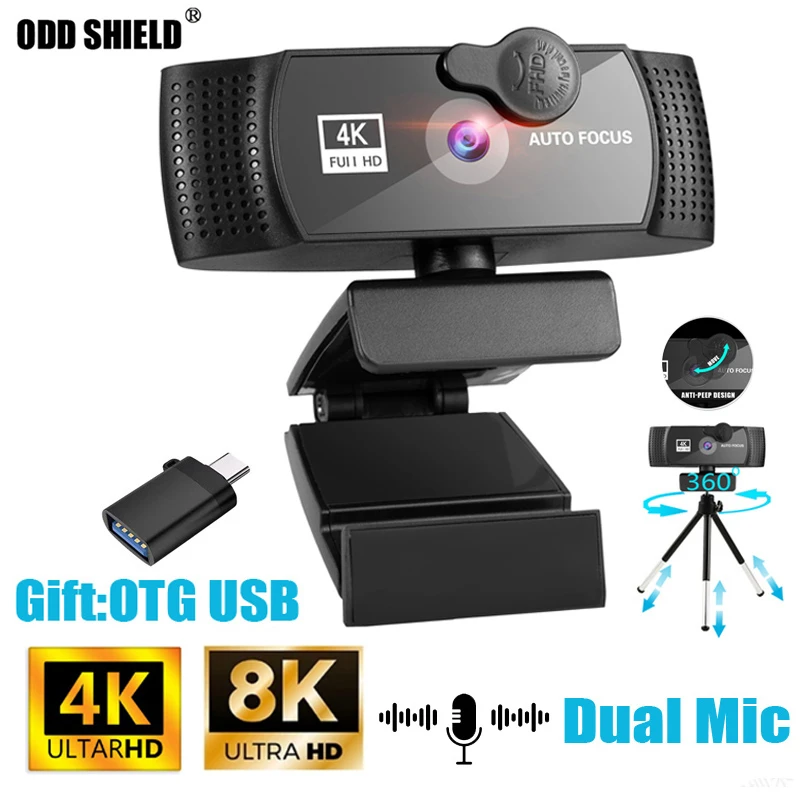 Webcam 4K 8K 1080P Full HD Web Camera For PC Computer Laptop USB Web ...