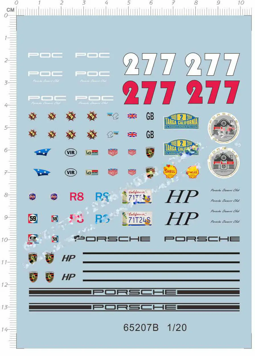 1/20 Magnus 277 Hp Poc R8 Vir Targa Lb Model Kit Water Decal - Model ...