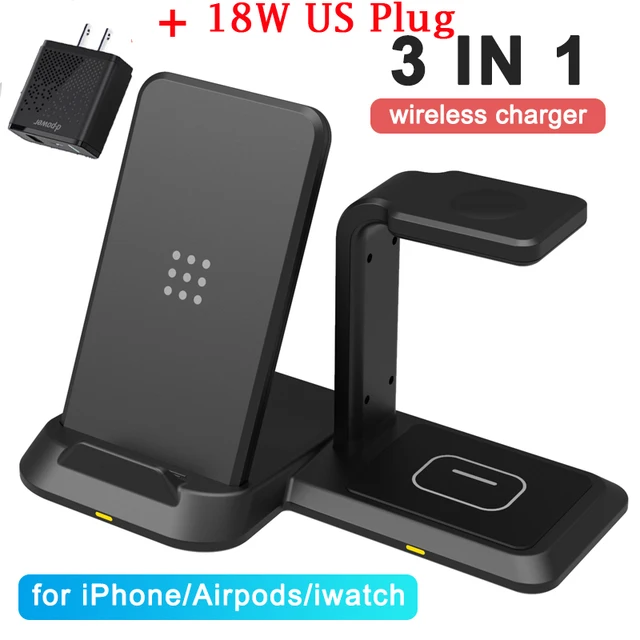 3 in 1 Wireless Chargers Dock Station For Samsung Note 20 10 9 8 S10 S9 ...