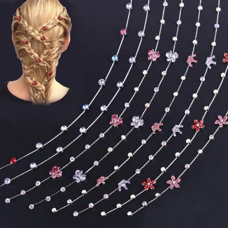 Fashion-Glitter-Crystal-Hair-Extension-Rhinestone-Jewelry-Braider-Chain ...