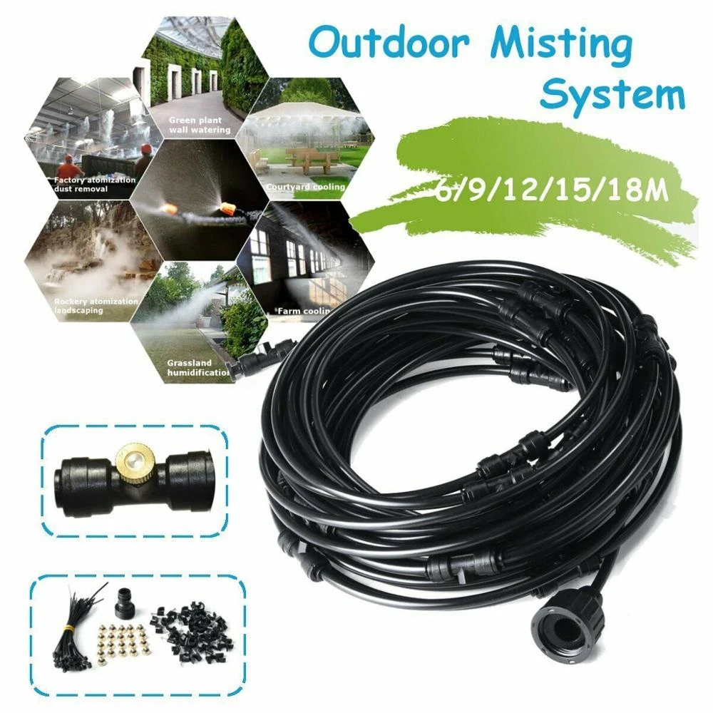 Hot Sale 6/9/12/15/18m Outdoor Cooling Patio Misting System Fan Cooler ...