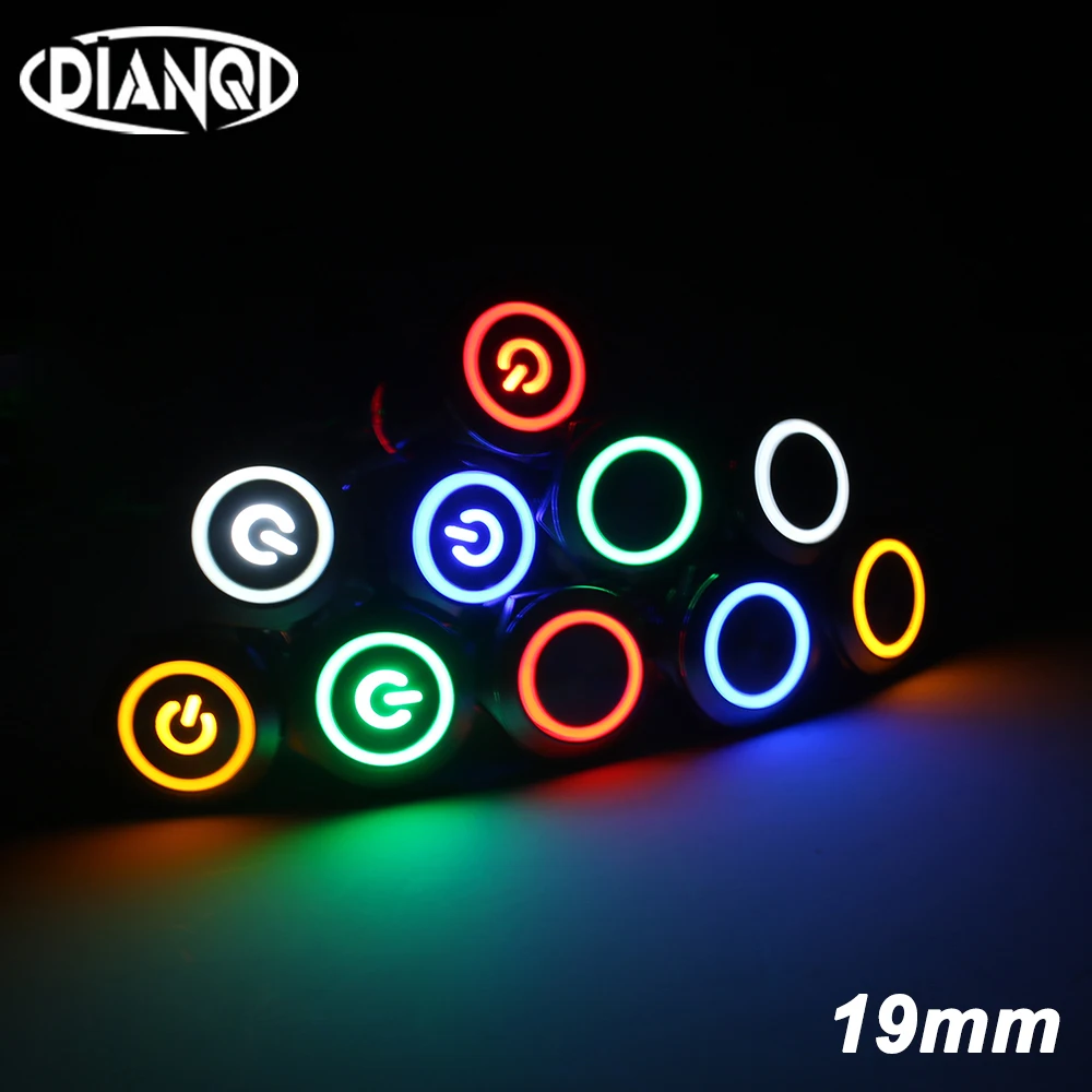 Free Shipping 19mm Power Ring Light Nickel Plated Brass Momentary ...