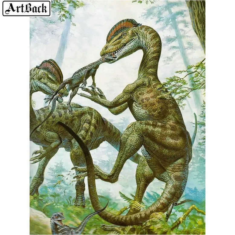 5d diamond painting dinosaur jurassic animal world full square / round ...