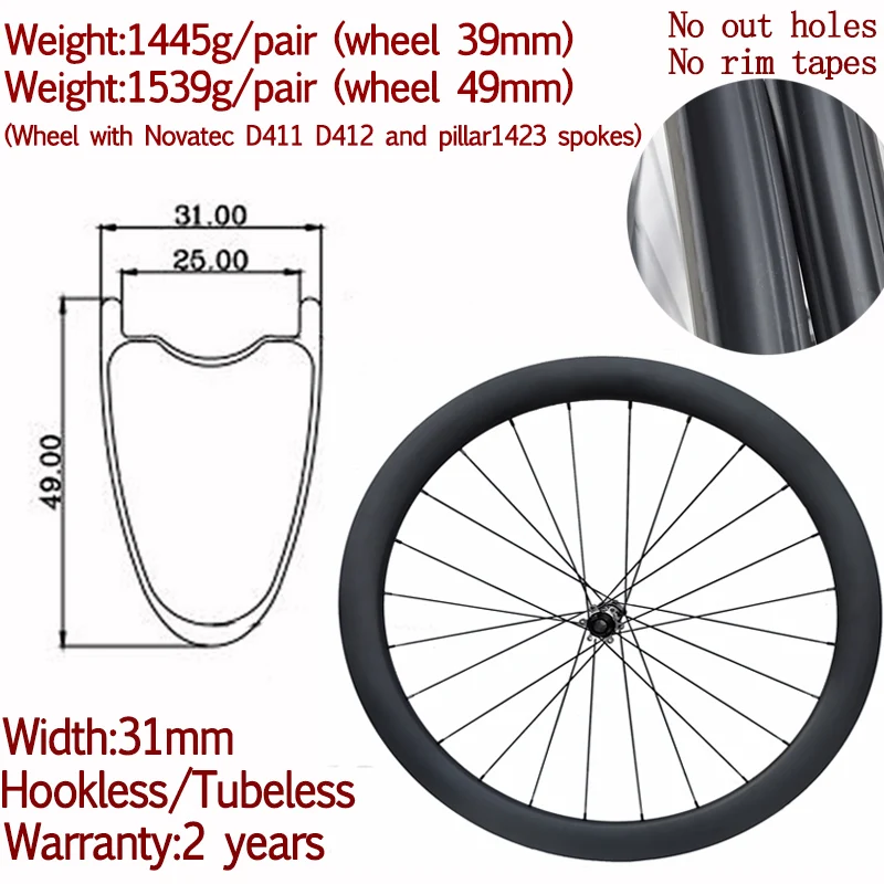 super light width 31mm carbon road bike disc wheels 39 49 54mm tubeless ...