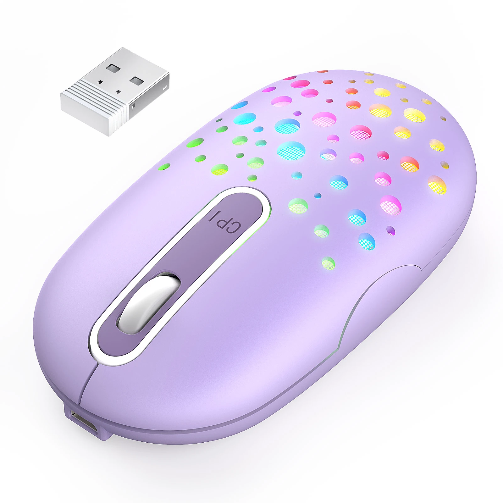 Jelly Comb Wireless Mouse Rechargeable Ergonomic USB Mouse Slim ...