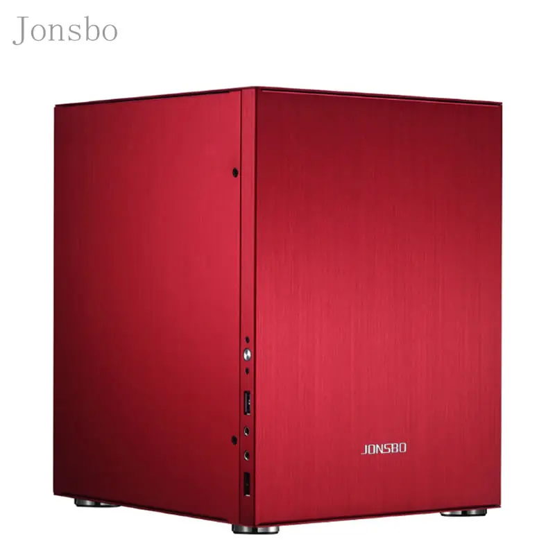 Jonsbo 데스크탑 미니 PC 컴퓨터 케이스, 알루미늄 합금, 레드 C2S HTPC ITX, 고품질, USB3.0 소형 섀시 ...